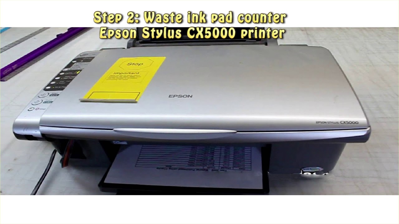 Reset Epson Stylus CX5000 Waste Ink Pad Counter - YouTube
