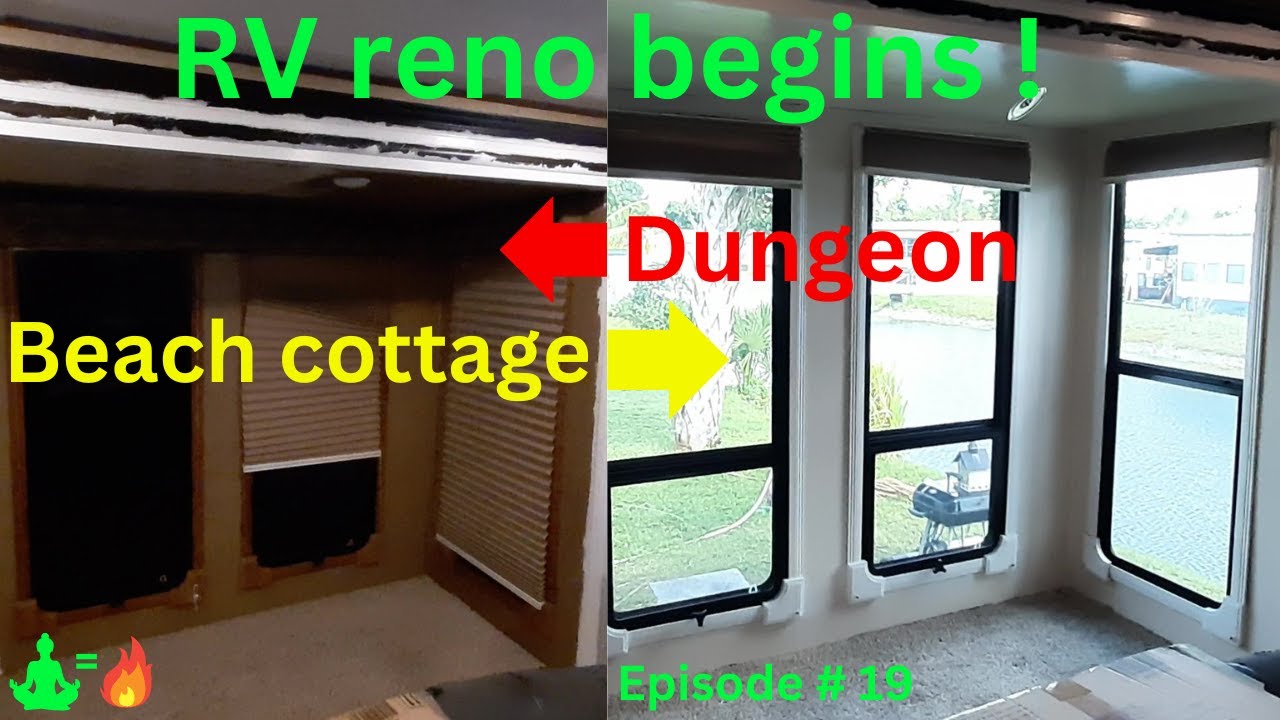 RV Renovations begin - Window slide painting - Redneck Paradise - YouTube