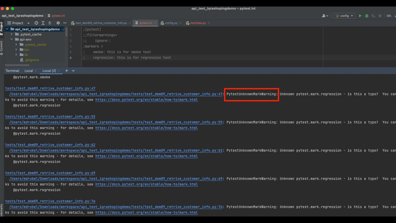 SDET Tutorial#23 PytestUnknownMarkWarning |How to capture warnings ...