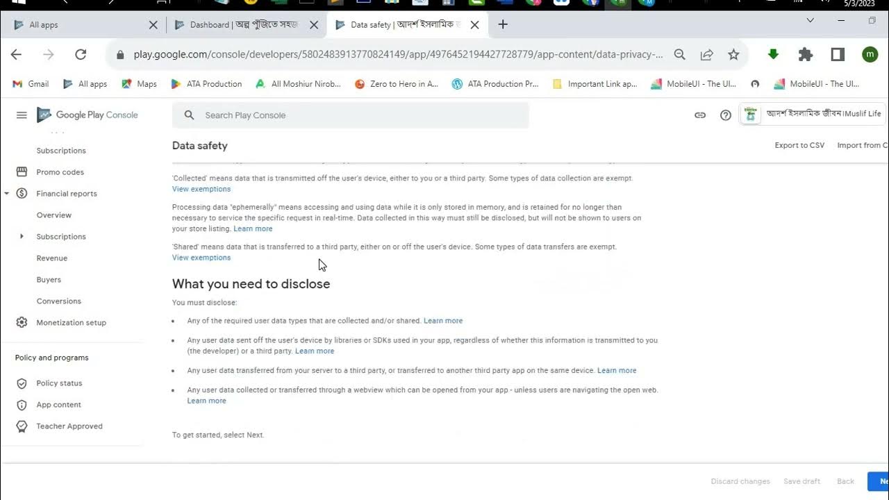 Invalid Data safety form: SPLIT_BUNDLE 3: Policy Declaration - Data Safety Section.. - YouTube