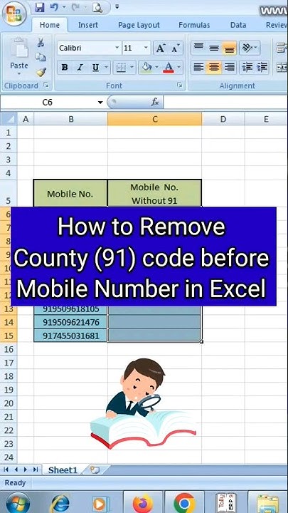 How to remove country(91) code from mobile number in excel #shorts #viral #youtubeshorts # ...