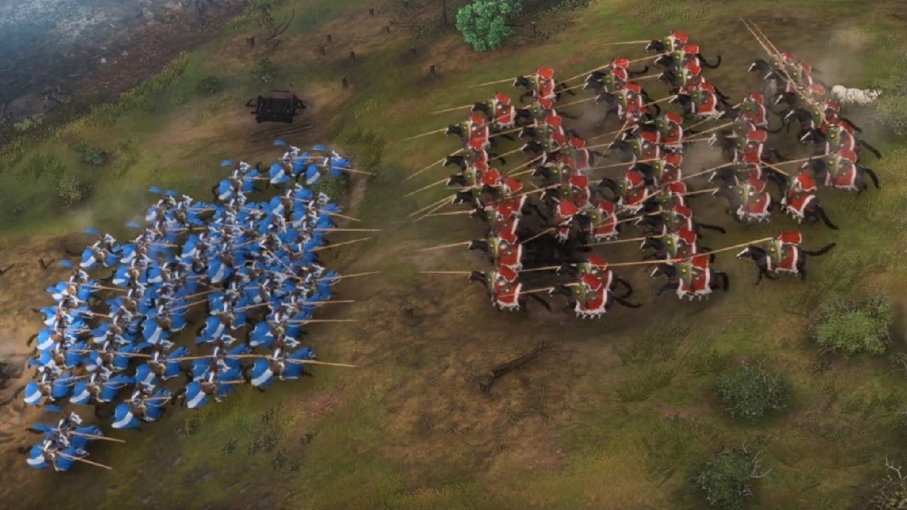 AOE4 VERSUS | 50 Rus Early Knights vs 50 French Royal Knights - YouTube