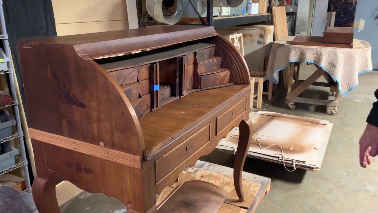 Antique Restoration | Barrel Top Desk - Before - YouTube