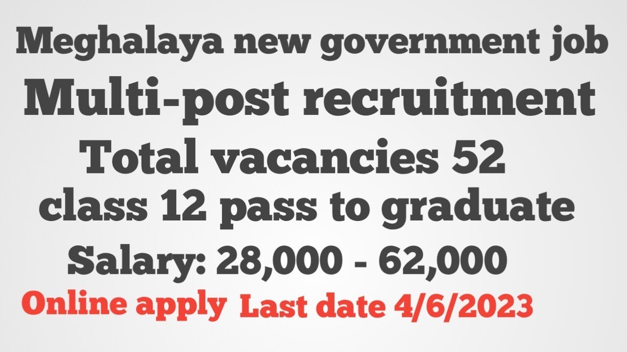 Meghalaya new government job update 2023 || Meghalaya new job ...