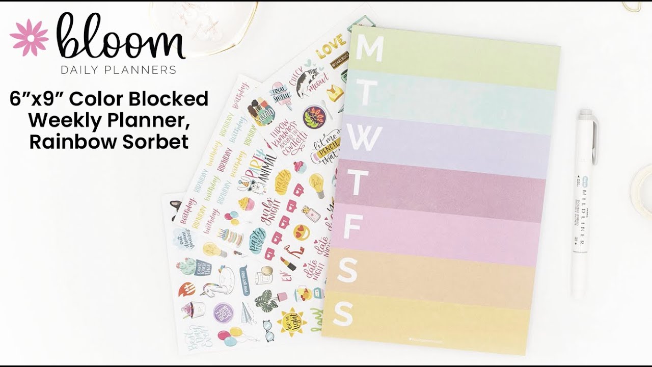 Planning Pad, Rainbow Sorbet - bloom daily planners ® - YouTube