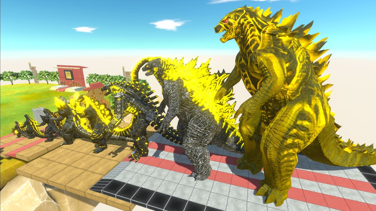 EVOLUTION of Yellow Godzilla 2014 Size Comparison VS Orga Kaiju ...