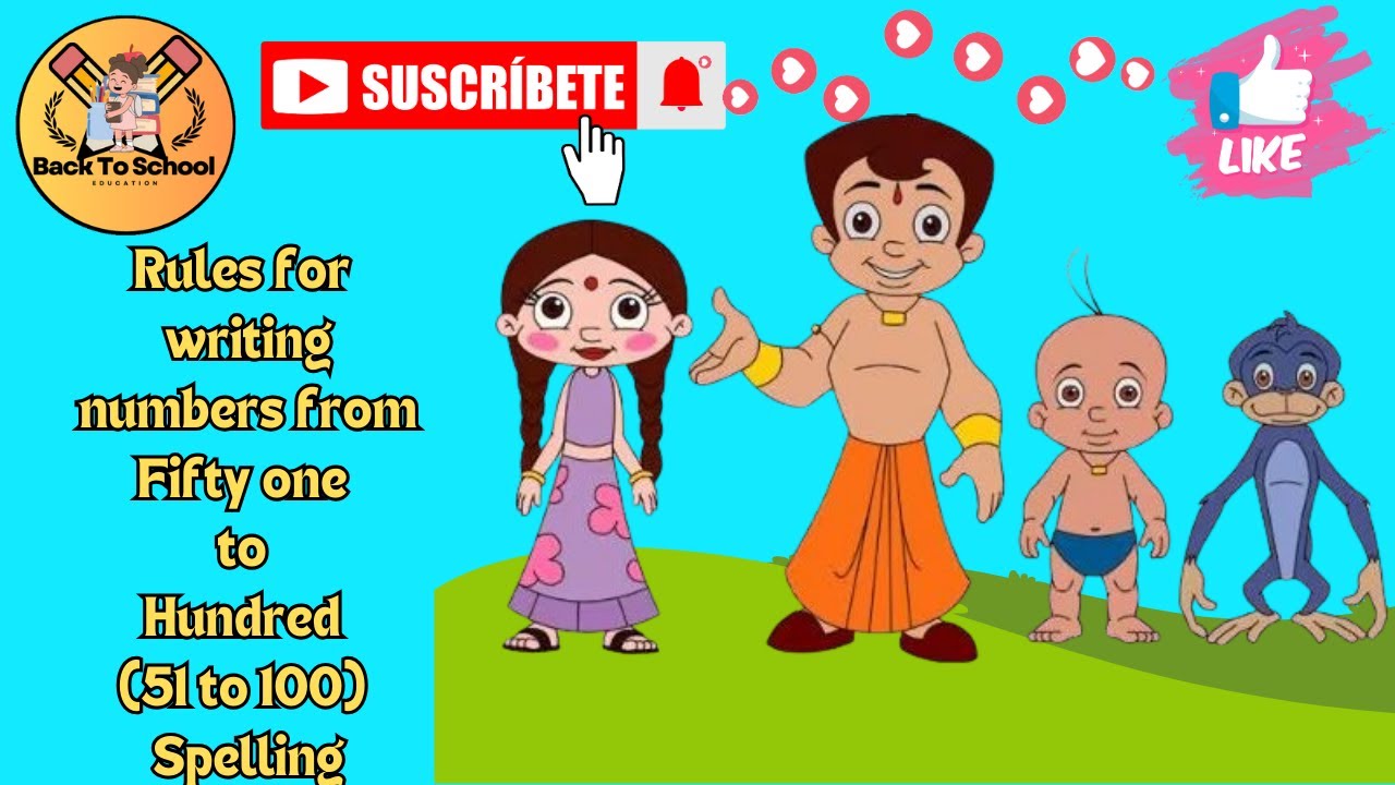 Rules for writing numbers from Fifty One to Hundred | 51 to 100 ...