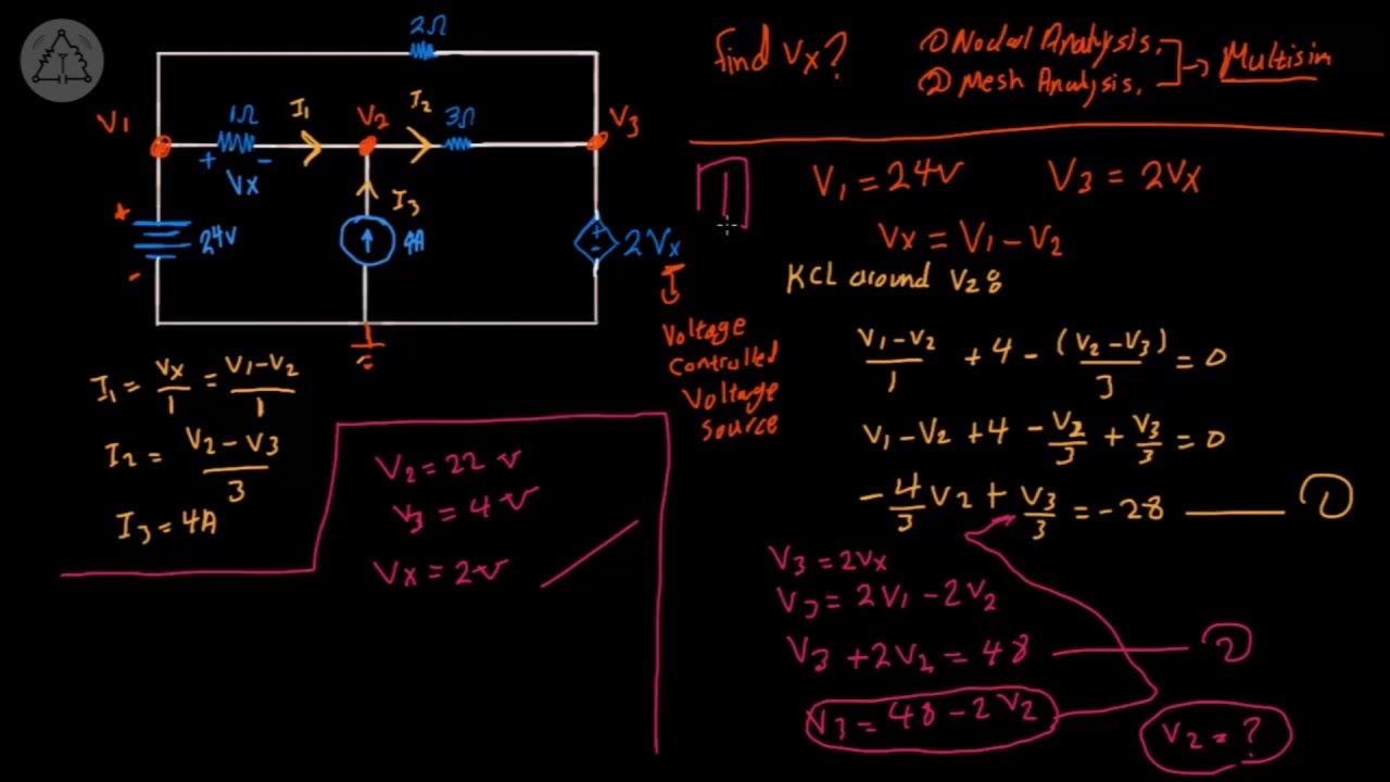 Nodal Mesh Analysis Additional Example 1 Arabic YouTube nodal-mesh-analysis-additional-example-1-arabic-youtube