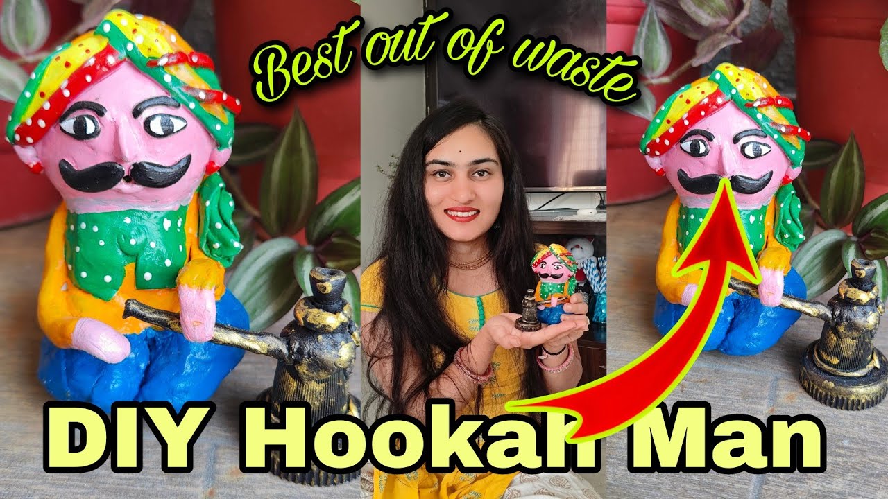 DIY Clay Hookah man with hookah with old material | smoke fountain ...