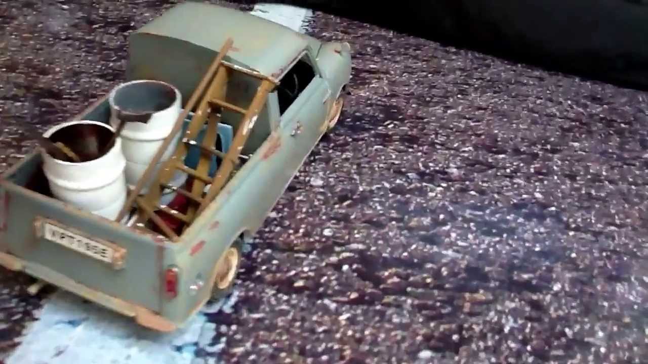 1/18 diecast kyosho mini pick up modified from mini van - YouTube