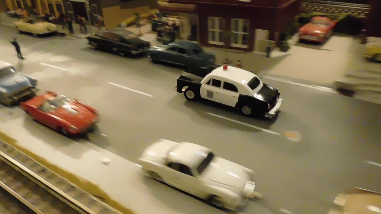 WBB Police Sedan body on scratch-built wire-following chassis - YouTube