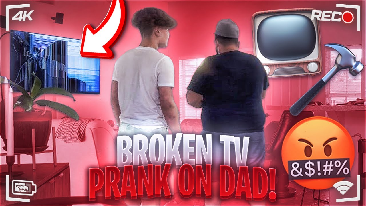BROKEN TV PRANK ON DAD!🤬🔨(GONE WRONG) - YouTube