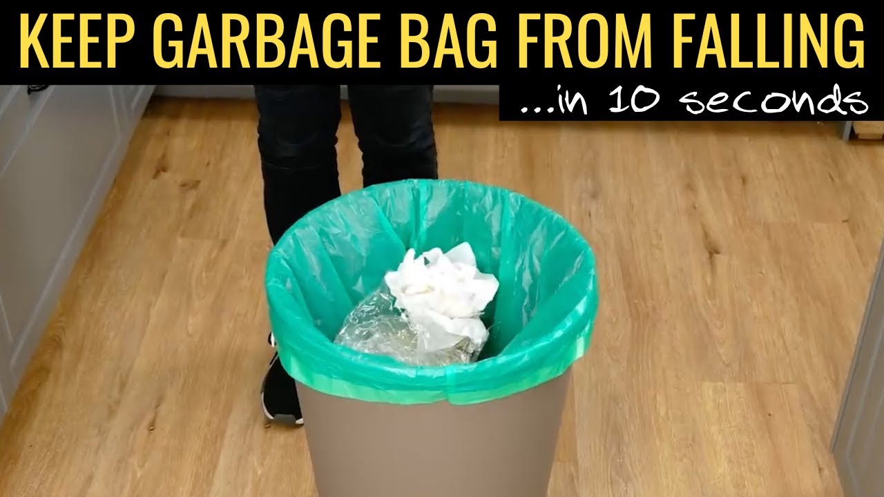 How To Keep A Garbage Bag From Falling Down in 10 seconds - YouTube