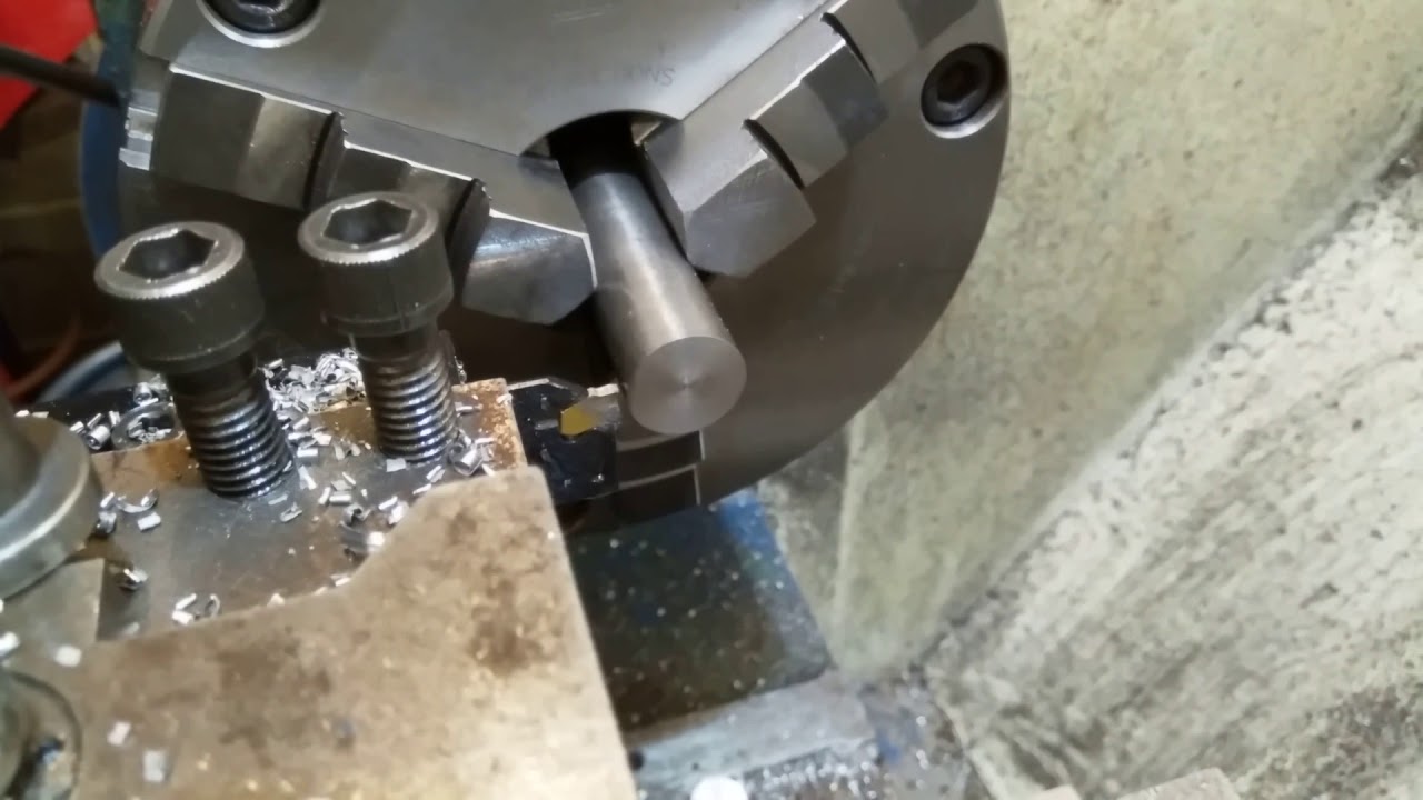 Parting off on the lathe, using cutwel tools 2mm parting system (mild ...