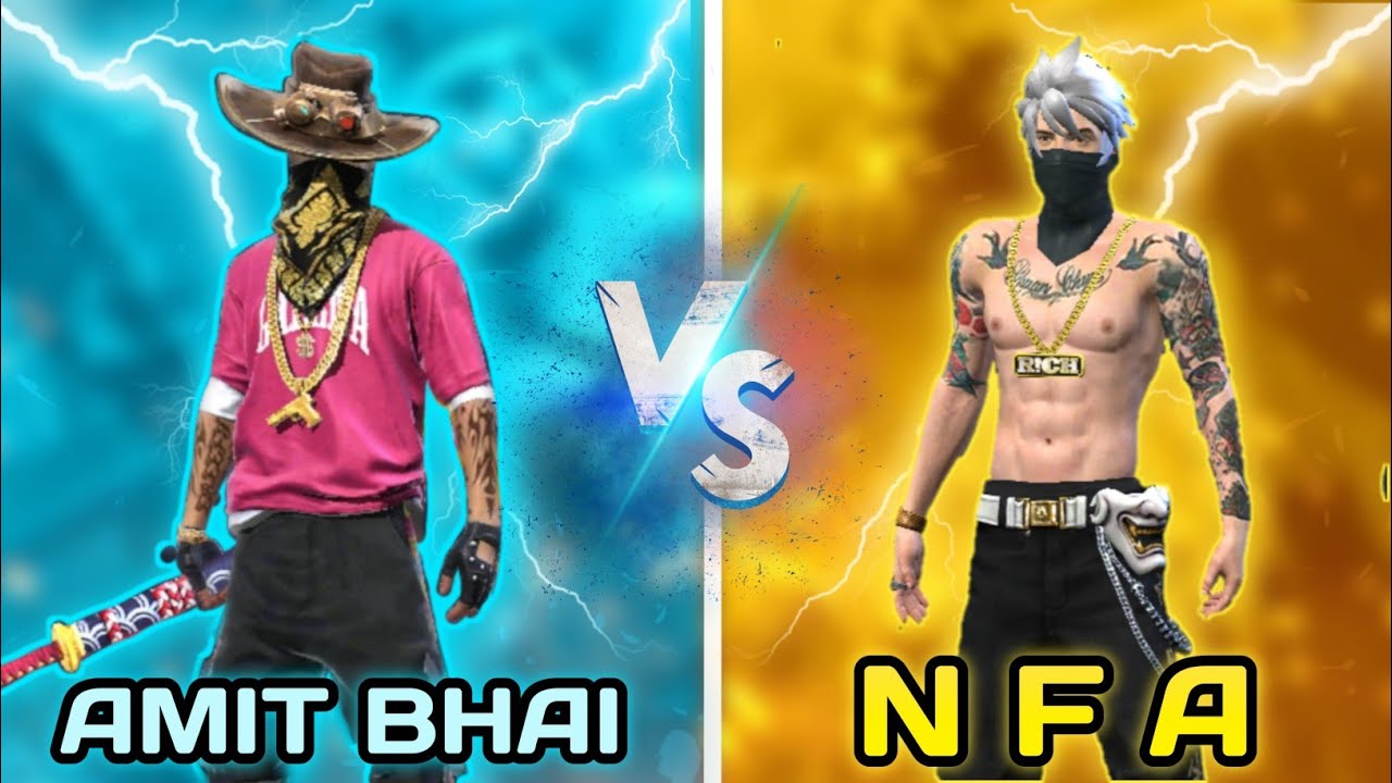 free fire coustom 1v1 Amit Bahi vs nox fighter army free fire game play ...