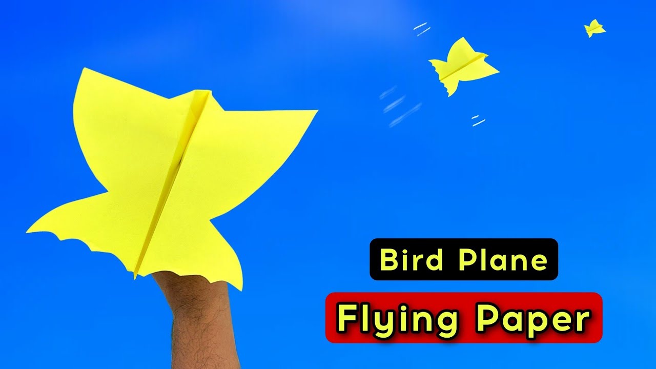 paper bird plane (flying long), best flying paper bird plane, how to ...