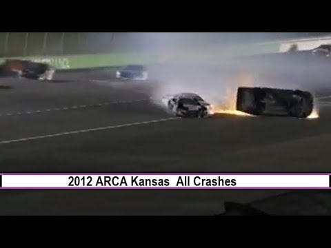 All ARCA Crashes from the 2012 Kansas Lottery 98.9 - YouTube