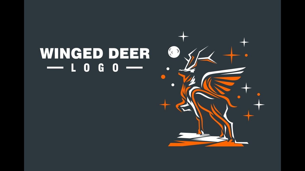 Membuat Logo Rusa Bersayap | Tracing Winged Deer Logo | Speed Drawing ...