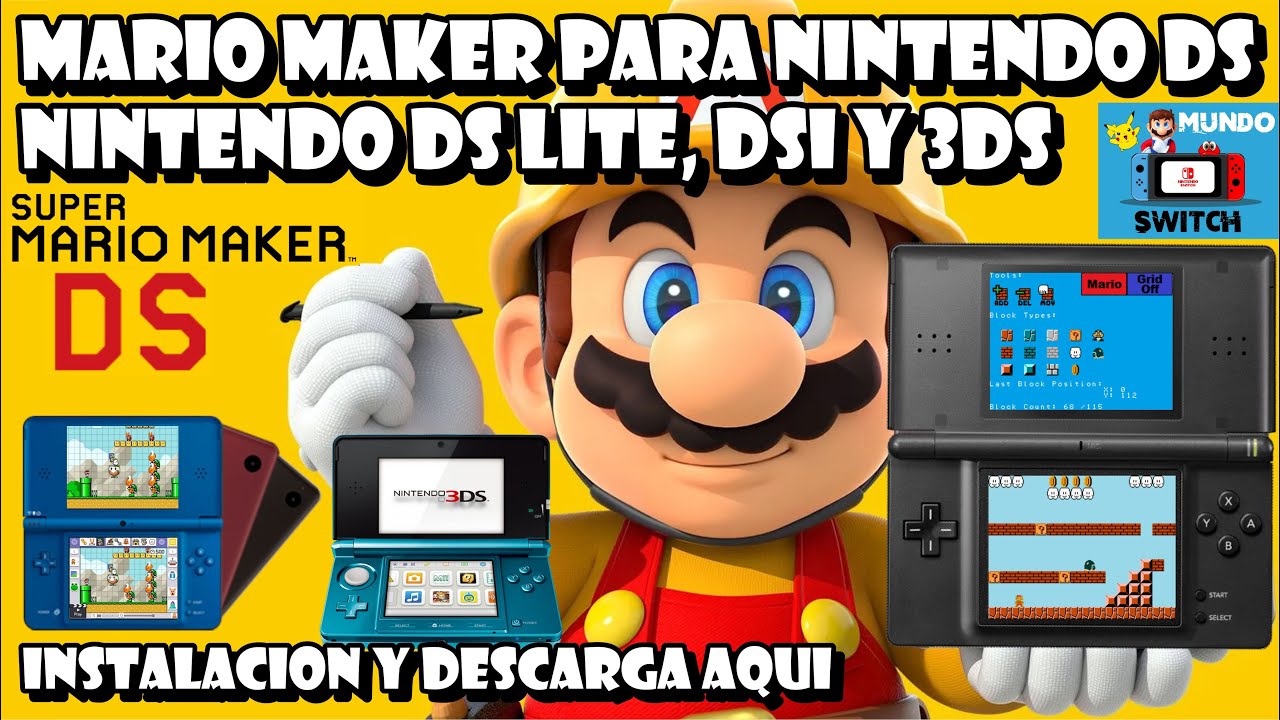 Mario Maker DS para Android, Nintendo DS, DS LITE, DSI, 3DS En solo ...