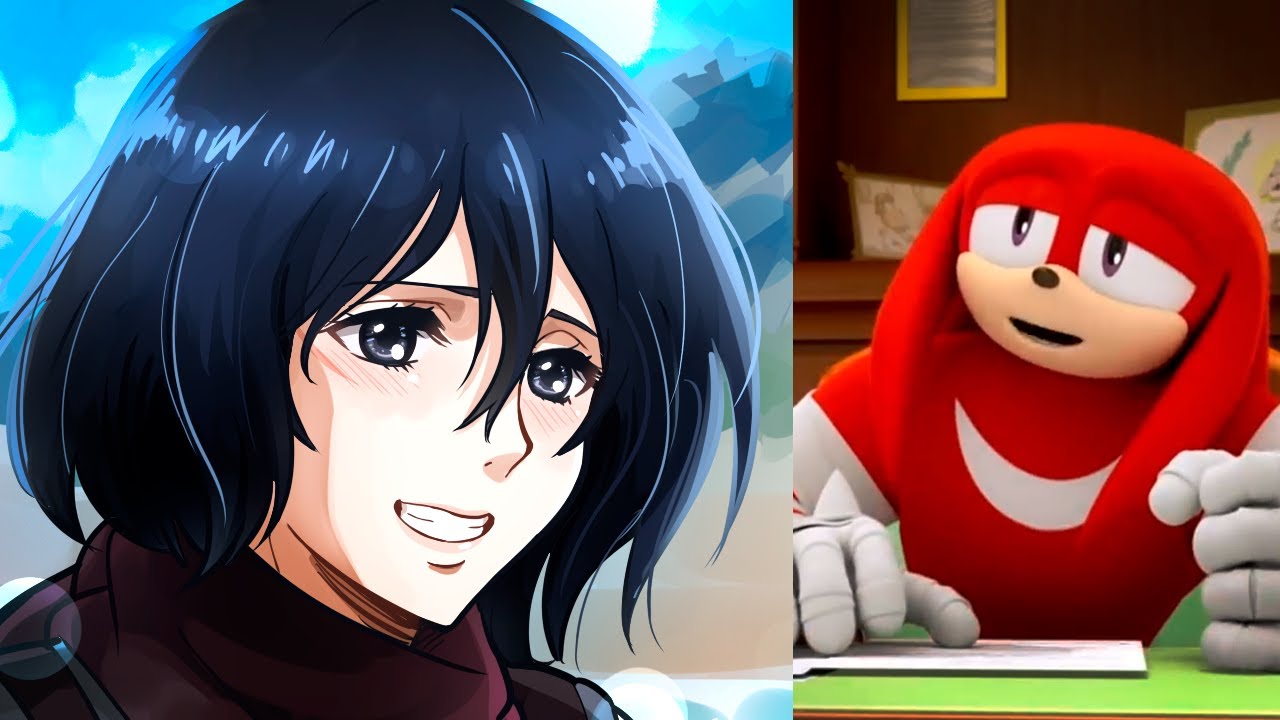 Knuckles approves Mikasa Ackerman (Attack on Titan) - YouTube