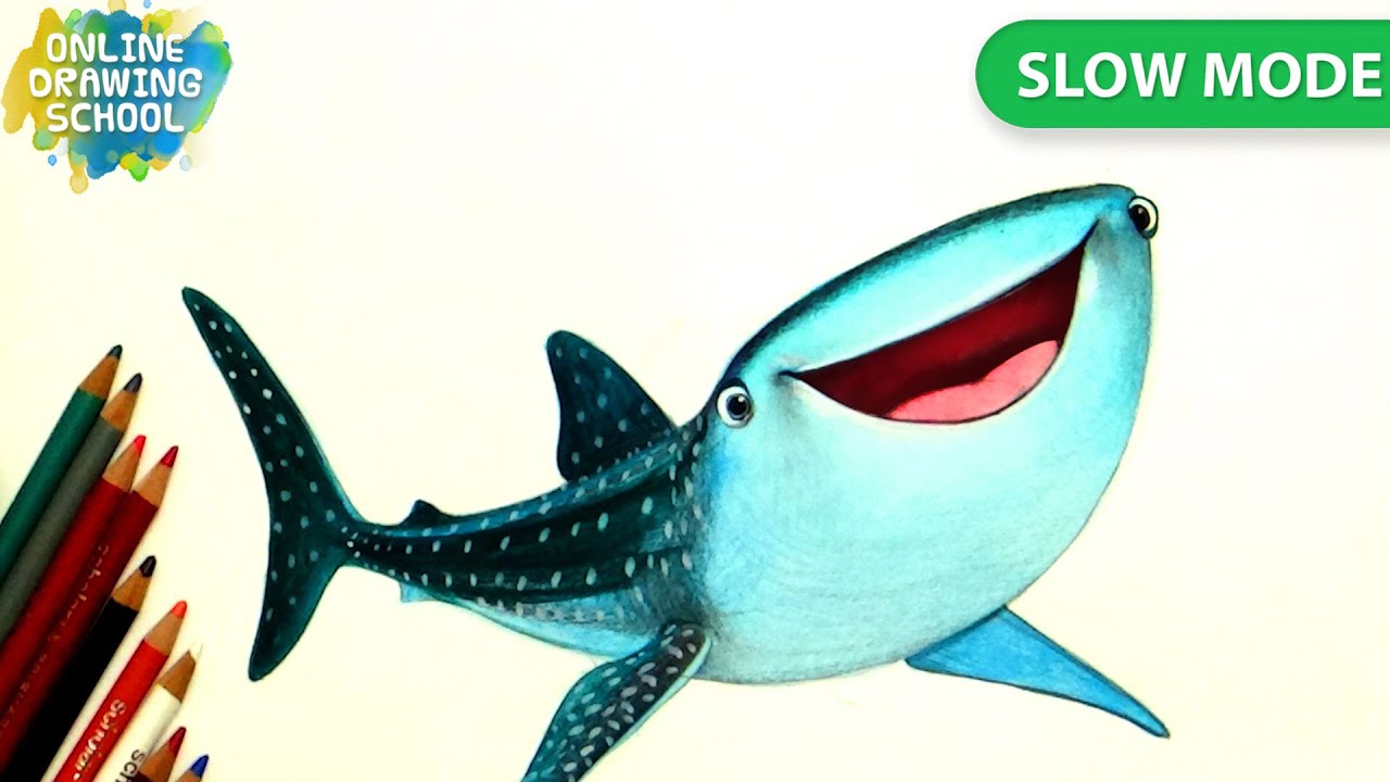 How to draw Finding dory destiny - Slow mode - YouTube