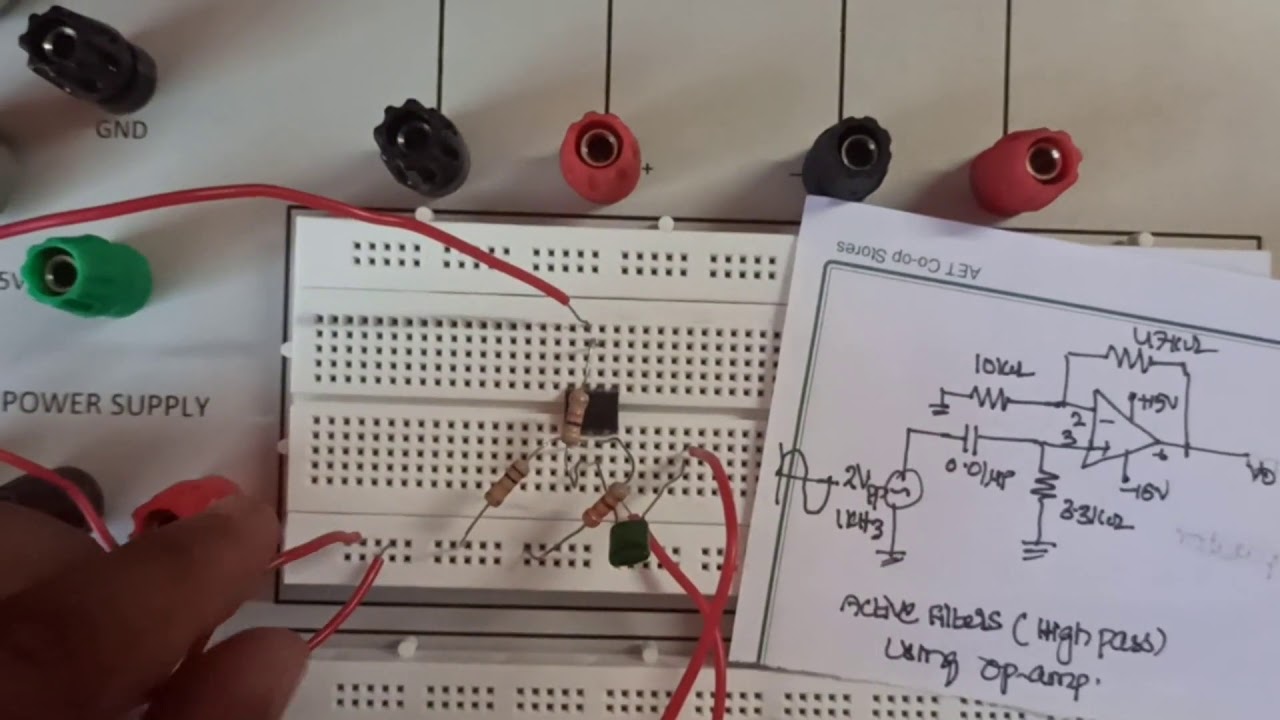 HIGH PASS FILTER USING OPAMP - YouTube