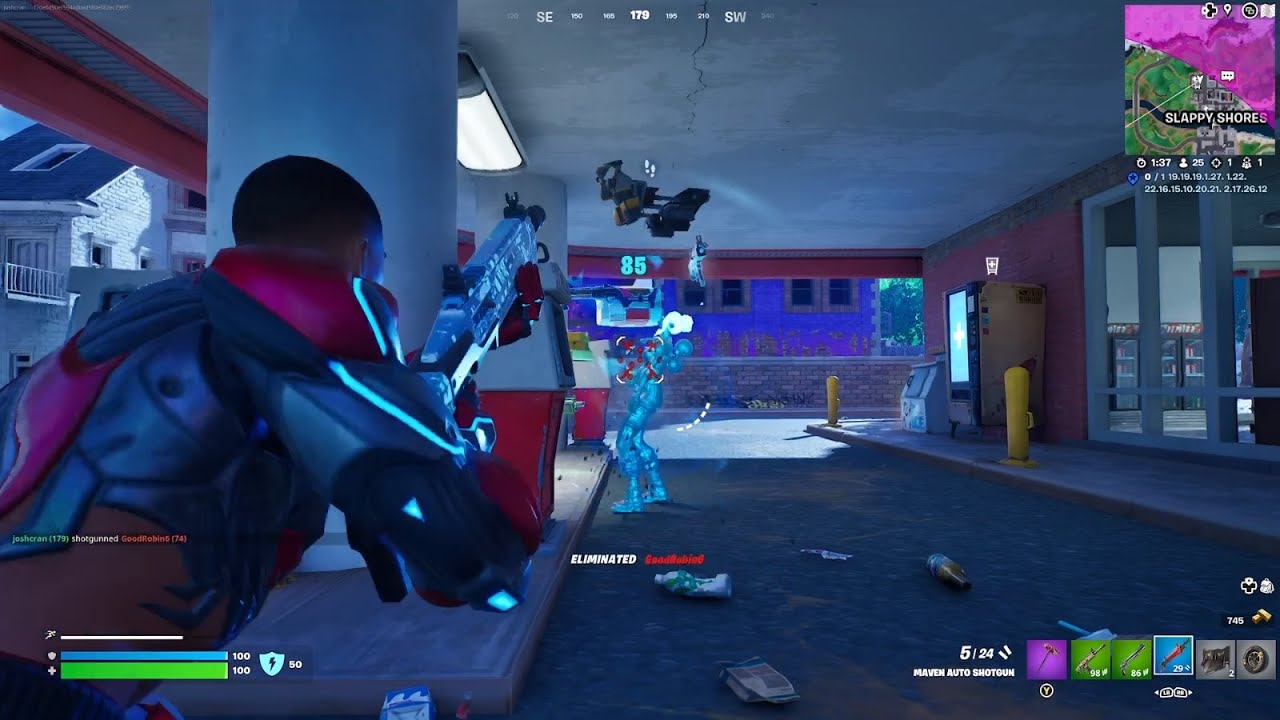 SUPER FORTNITE - Blasted thru window, then perfect slide shot kill ...