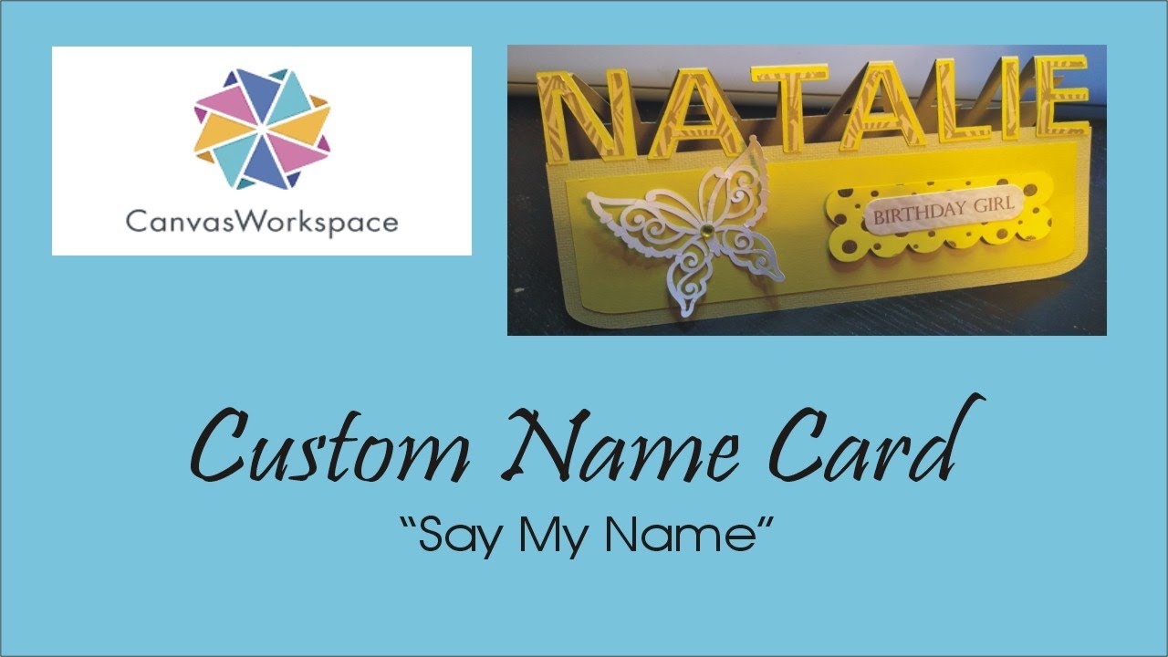Scan N Cut Canvas Workspace Custom Name Card - YouTube