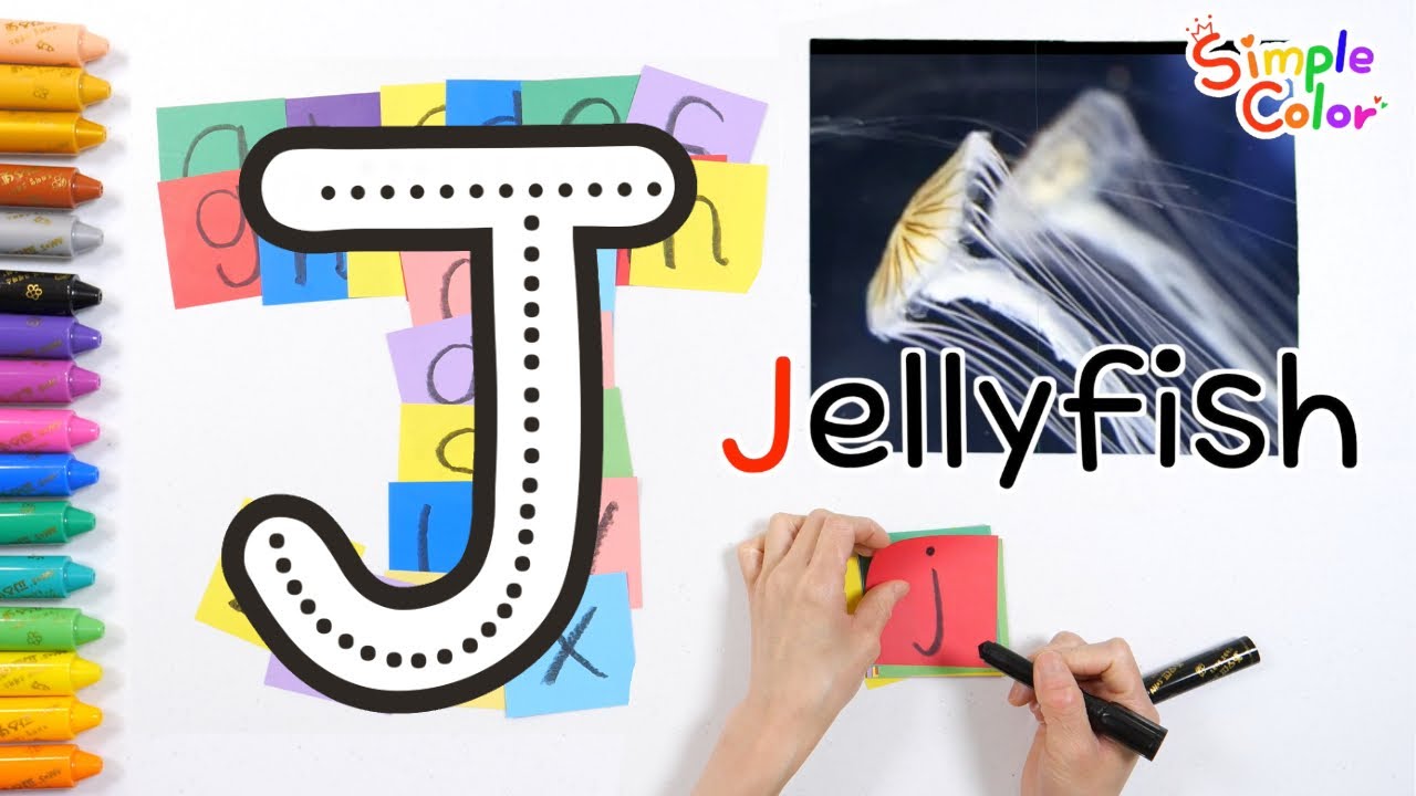 A to Z Crayon Letters + Learn Letter J | Fun Phonics & Jellyfish for ...