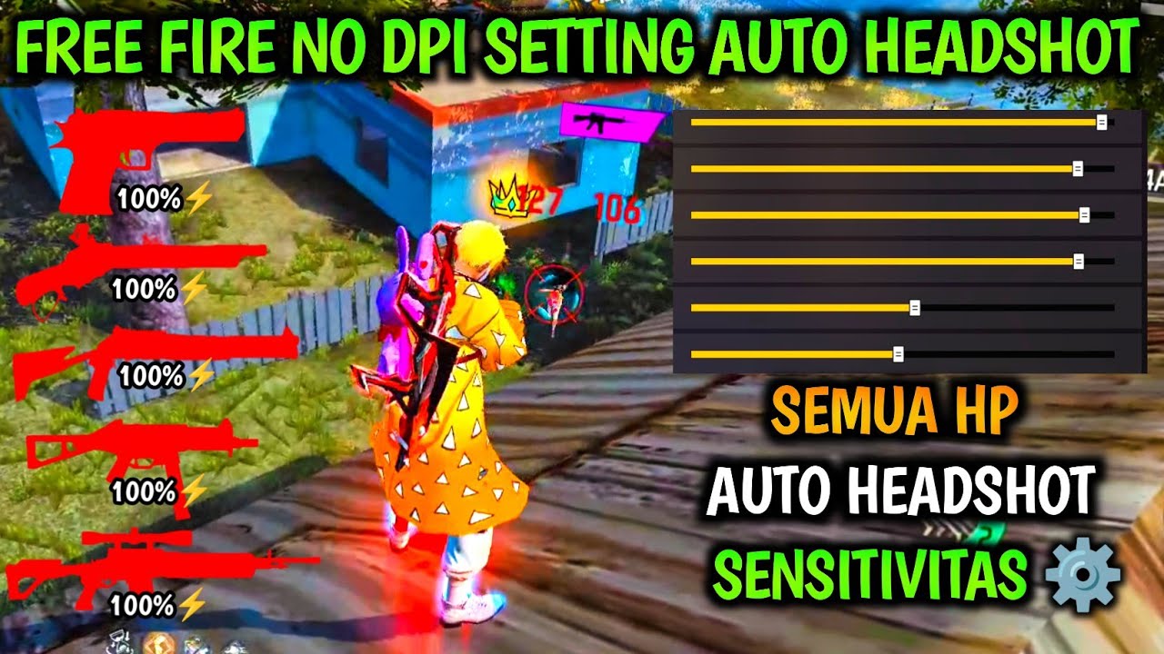 Free Fire Auto Headshot Setting No Dpi ⚙️ Best Sensitivity Settings 🎯 ...