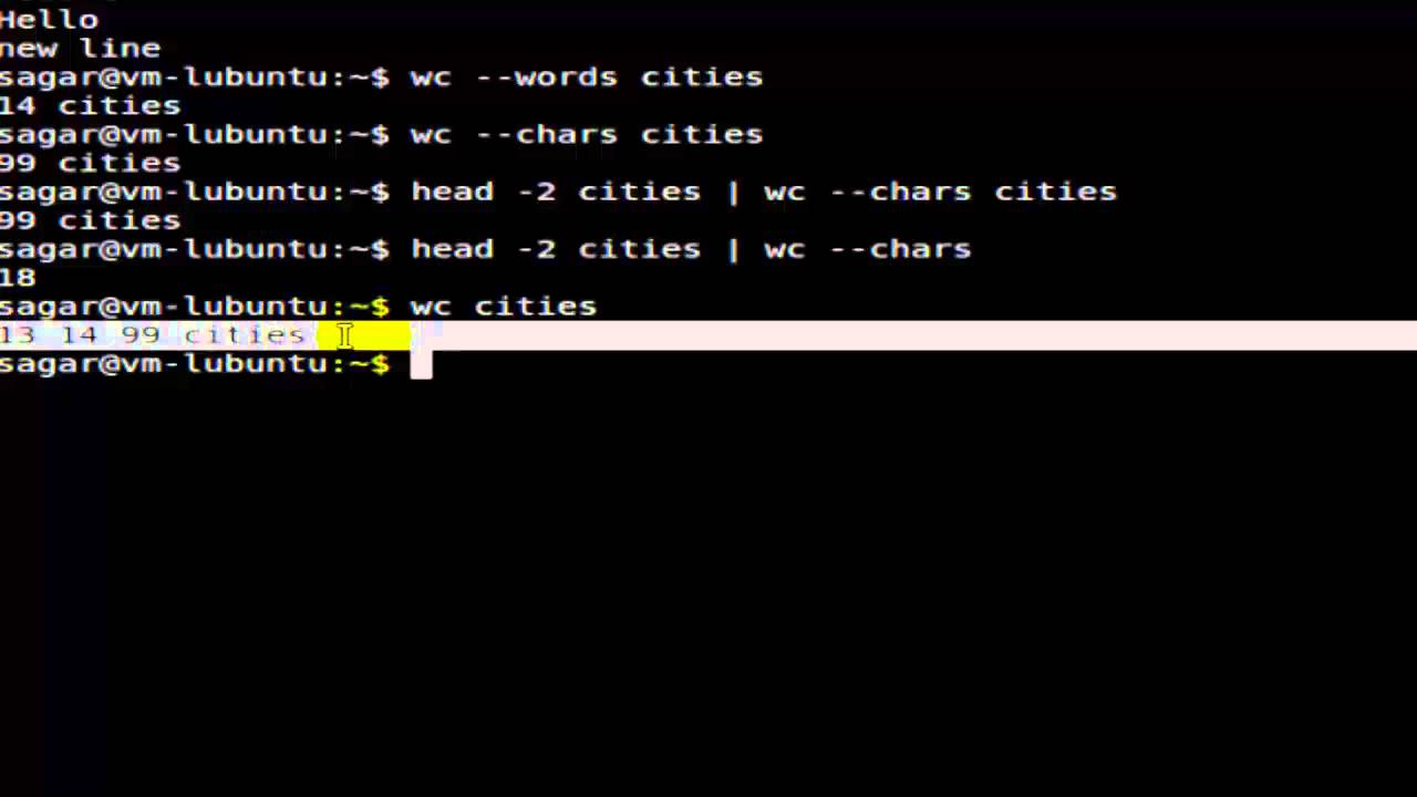 How To Read Output Of Wc Command In Ubuntu YouTube How To Read Output Of Wc Command In Ubuntu YouTube