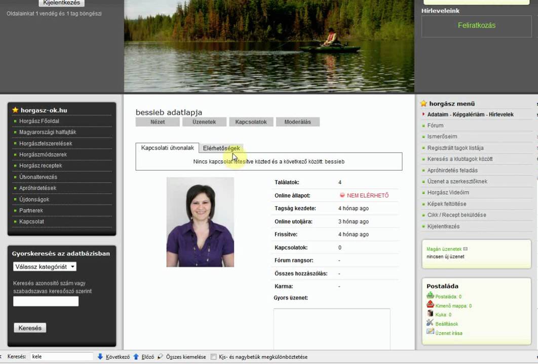 Kapcsolatok kezelése, ismerősok, barátok szerzése a horgasz-ok.hu ...