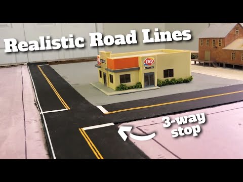 Building HO Train Layout - Ep 7 - How to do Road Lines (Double Yellow ...