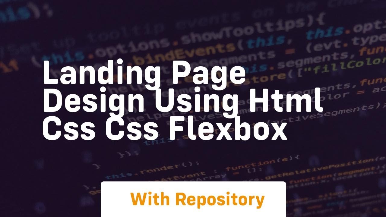 Landing page design using html css css flexbox - YouTube
