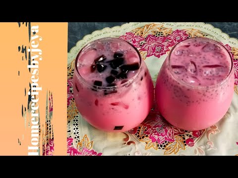 How to make ais sirap bandung recipe in Tamil - YouTube