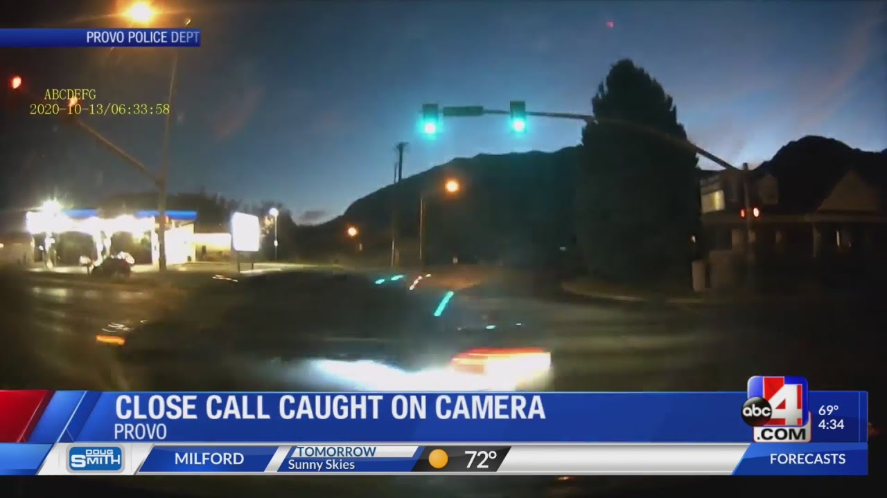 Caught on camera: close call crash in Provo - YouTube