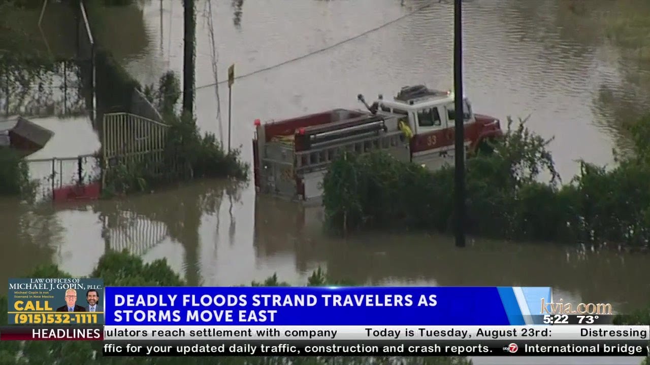 Deadly floods strand travelers as storms move east - YouTube