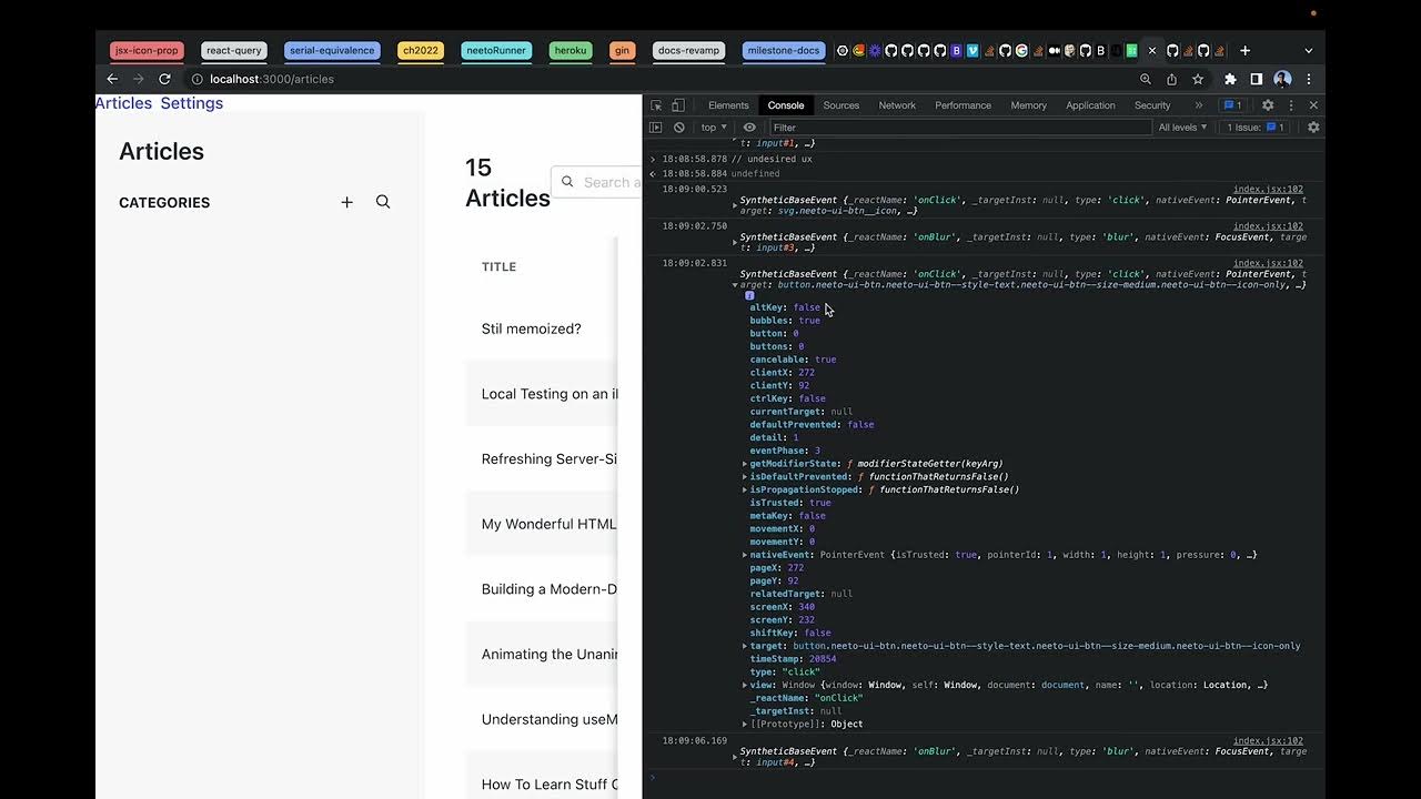 React - Debugging issues with SyntheticEvents like onBlur and onClick ...