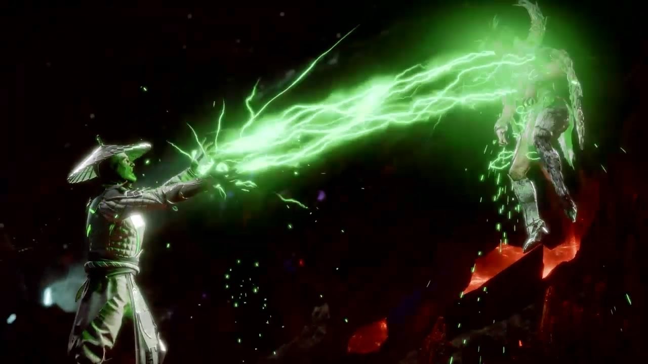 Showcase Raiden green Lighting skin- Mortal kombat 11 - YouTube