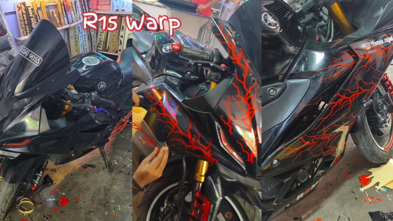 YAMAHA R15 V4 WARP | RED LIGHTING WRAP | ♥️ R15 STICKER MODIFIED | R15 ...