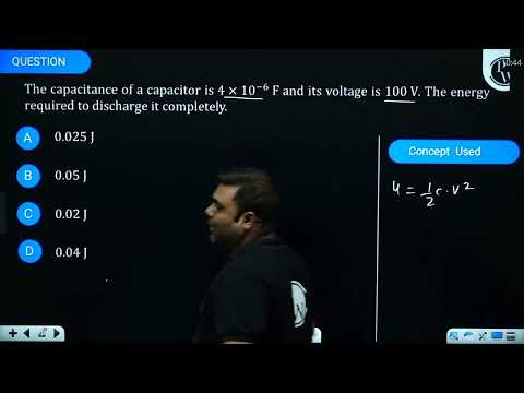 The capacitance of a capacitor is \(4 \times 10^{-6} \mathrm{~F}\) and ...
