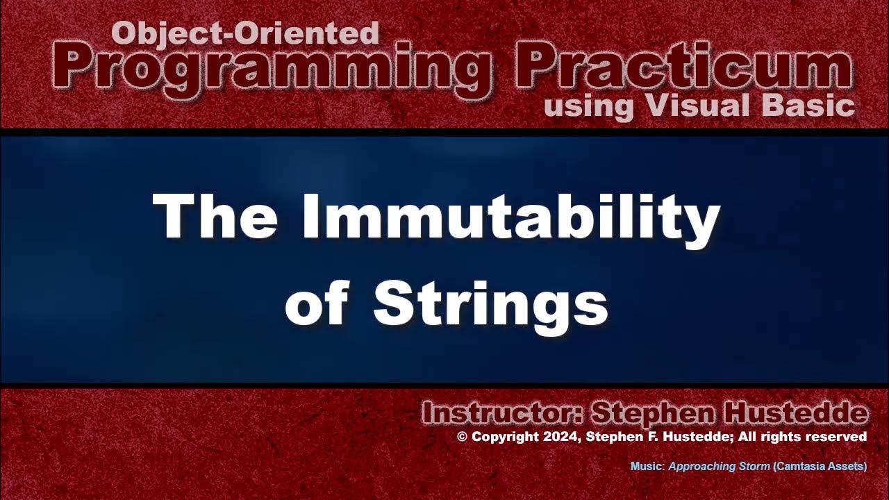 OOP Programming (VB) - 05J Immutability of Strings - YouTube