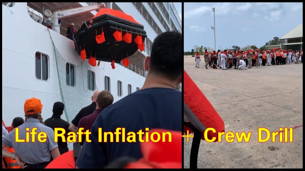 life Raft Inflation + Crew Emergency Drill⚓🛳️🛟 || Short Video ...