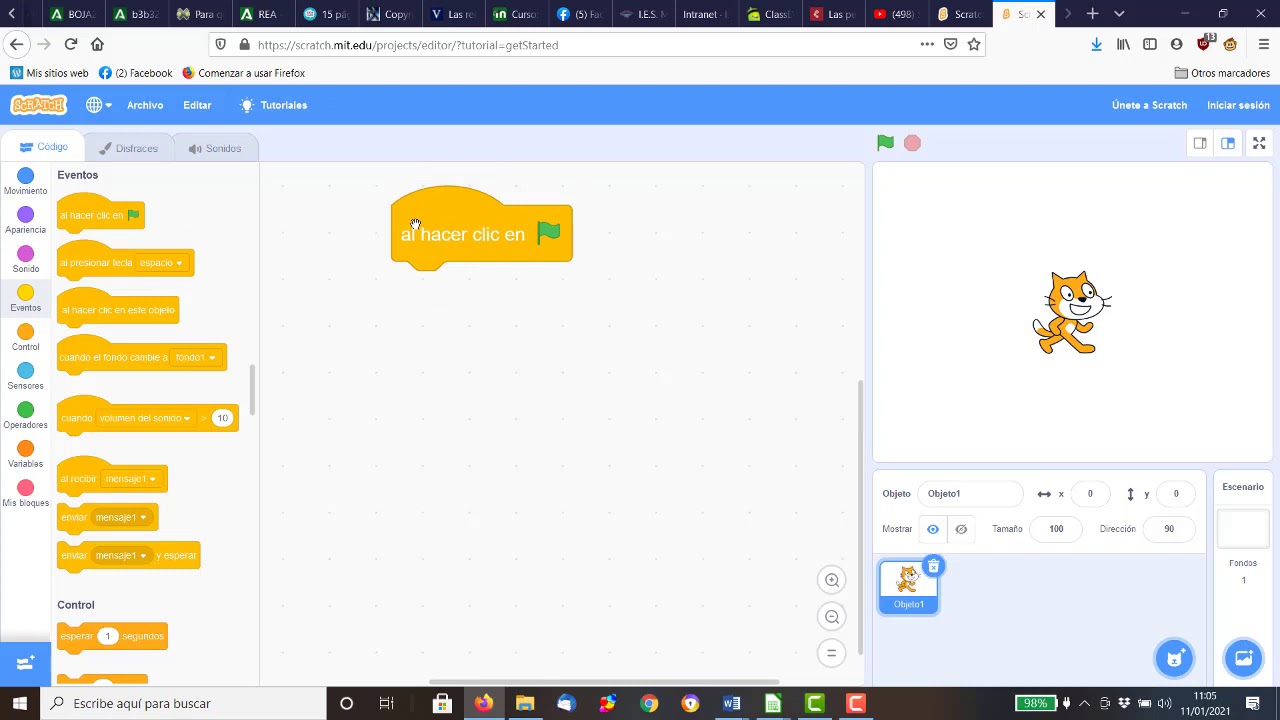 Scratch Bucle con contador TIC 1 ESO IES Monterroso - YouTube