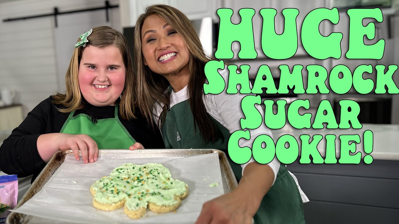 GIANT Shamrock Sugar Cookie - Cooking Made Easy with June - YouTube
