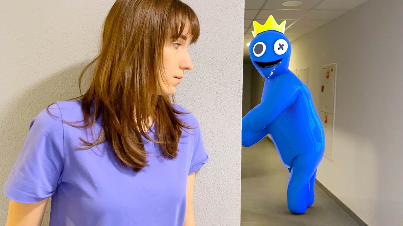Rainbow Friends Blue vs Cartoon Cat (Rainbow Friends in Real Life ...
