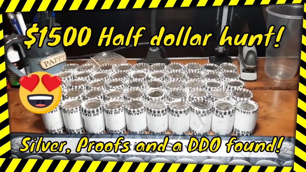 $1500 half dollar hunt! coin roll hunting half dollars - YouTube