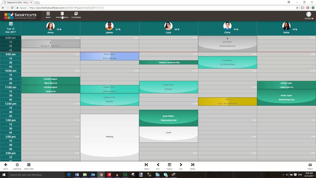 Shortcuts Cloud Appointment Book - The basics - YouTube