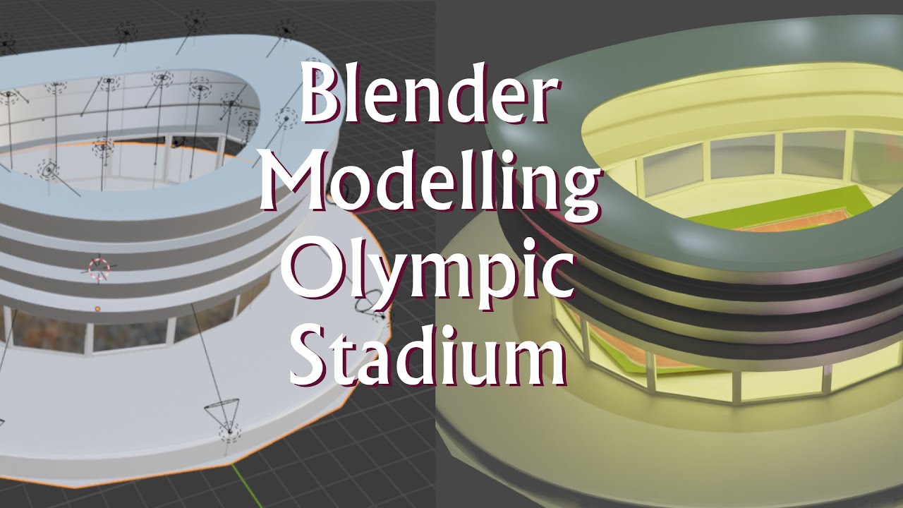 How to Model Olympic Stadium in Blender - YouTube