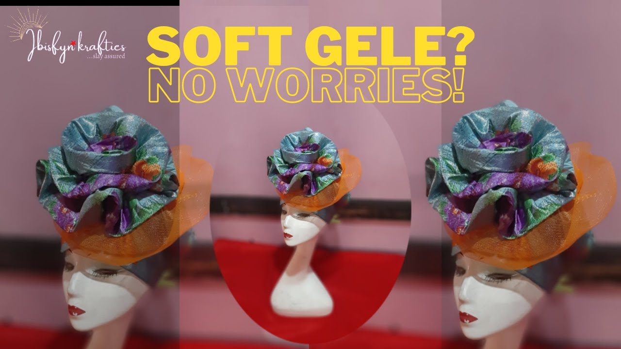 ROSE GELE TURBAN DETAILED WITH CRINOLINE/DIY SOFT GELE - YouTube